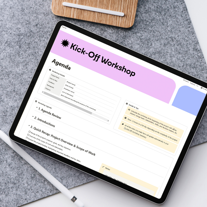 Kick-off meeting agenda template